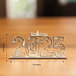 2025 Standing Number 3D Christmas Decoration With Snowy New Year Scene ...