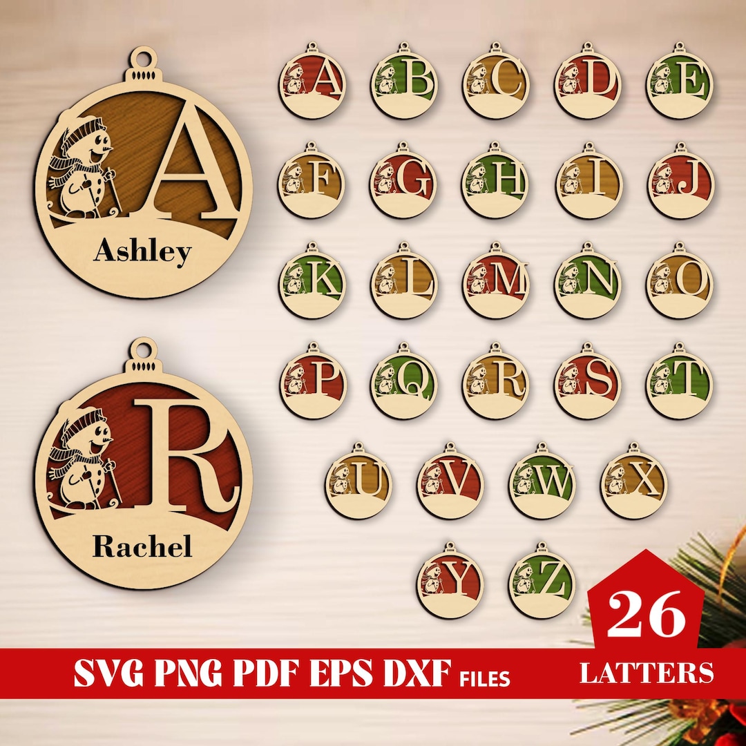 Personalized Christmas Ornament SVG, Custom Name Ornament SVG Laser Cut ...