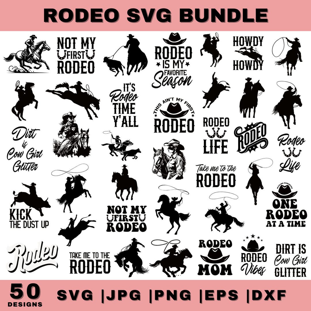 Rodeo SVG Bundle,cowboy Svg Bundle,horse Rider Svg,western Bundle Svg ...