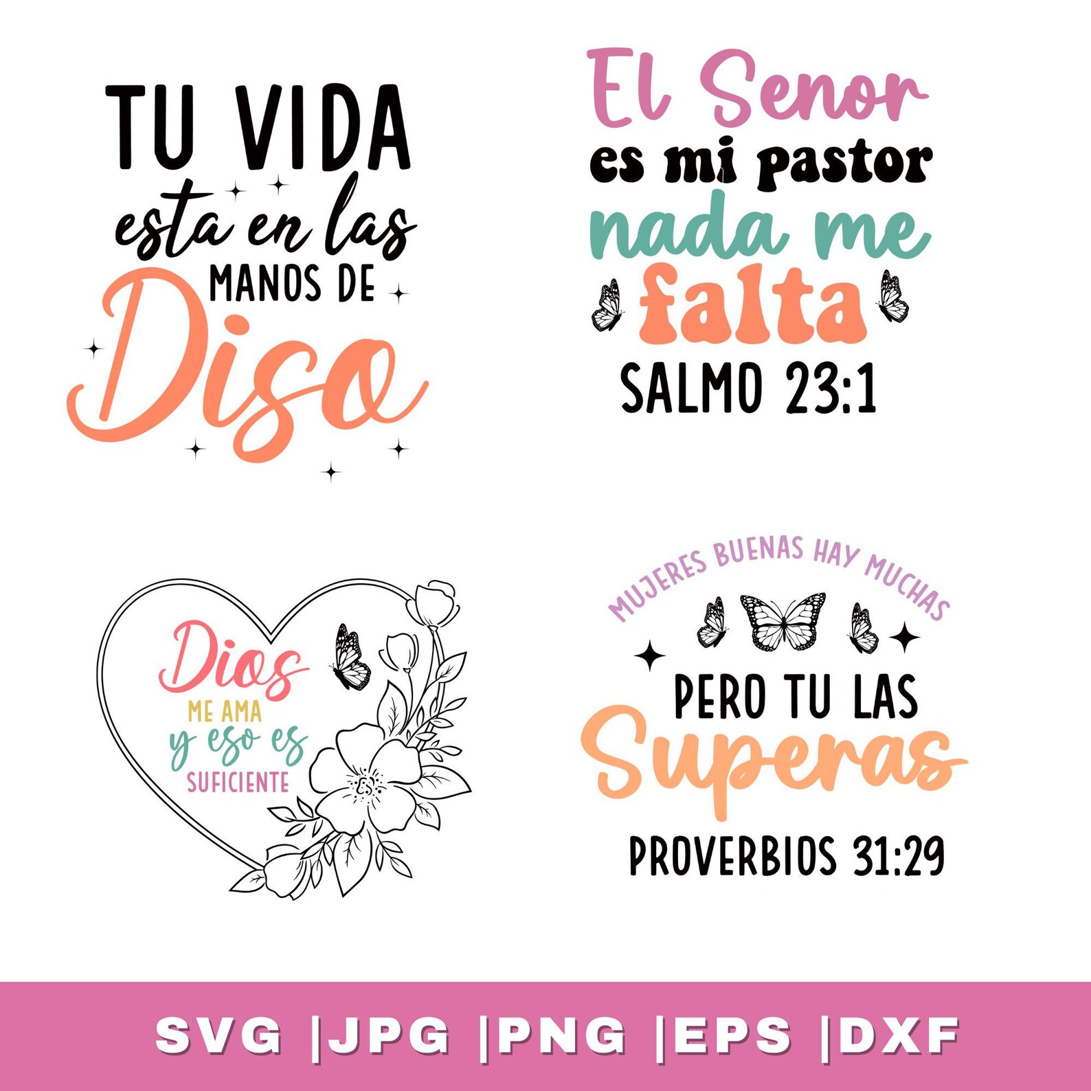 Religious Phrases Svg Png Bundle, Bible Phrases Svg, Faith Moves ...