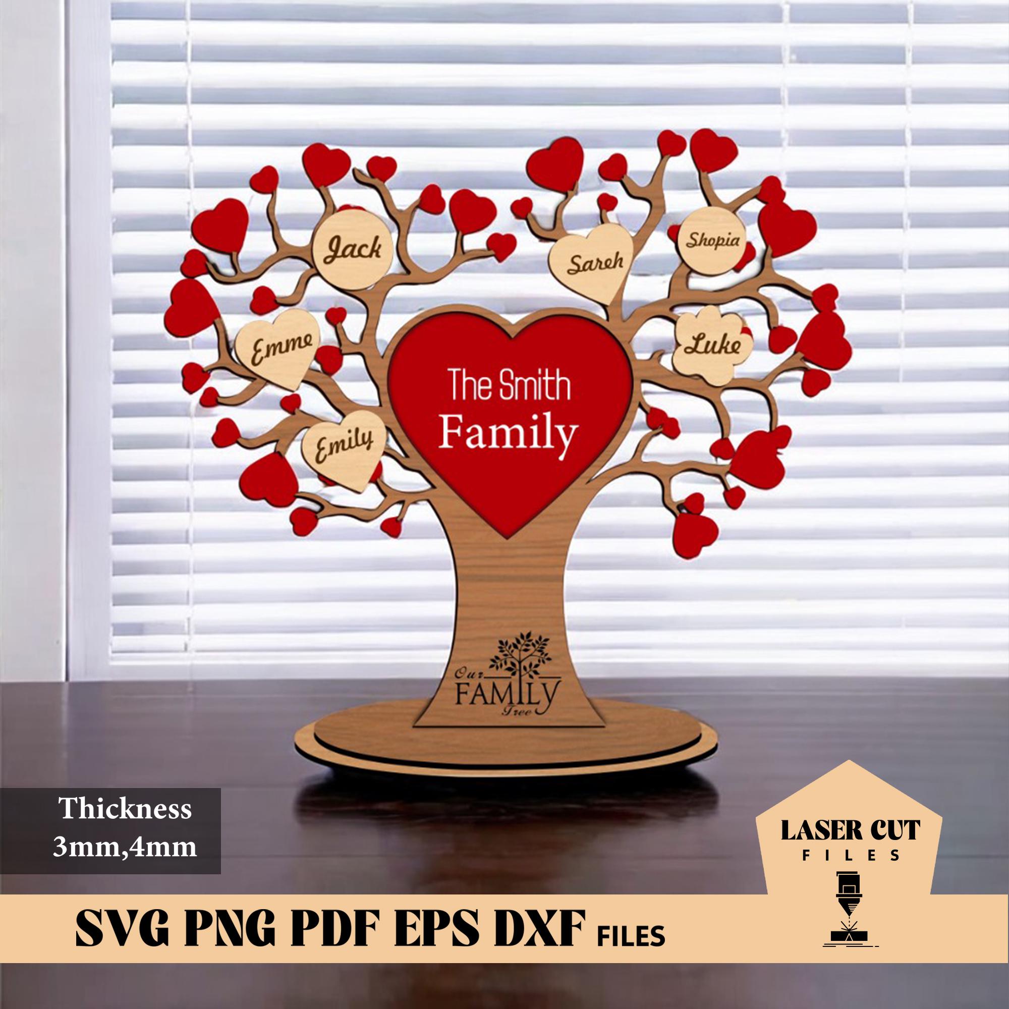 Tree of Life Stand With Family Members Svg Cut File, Wooden Decorative ...