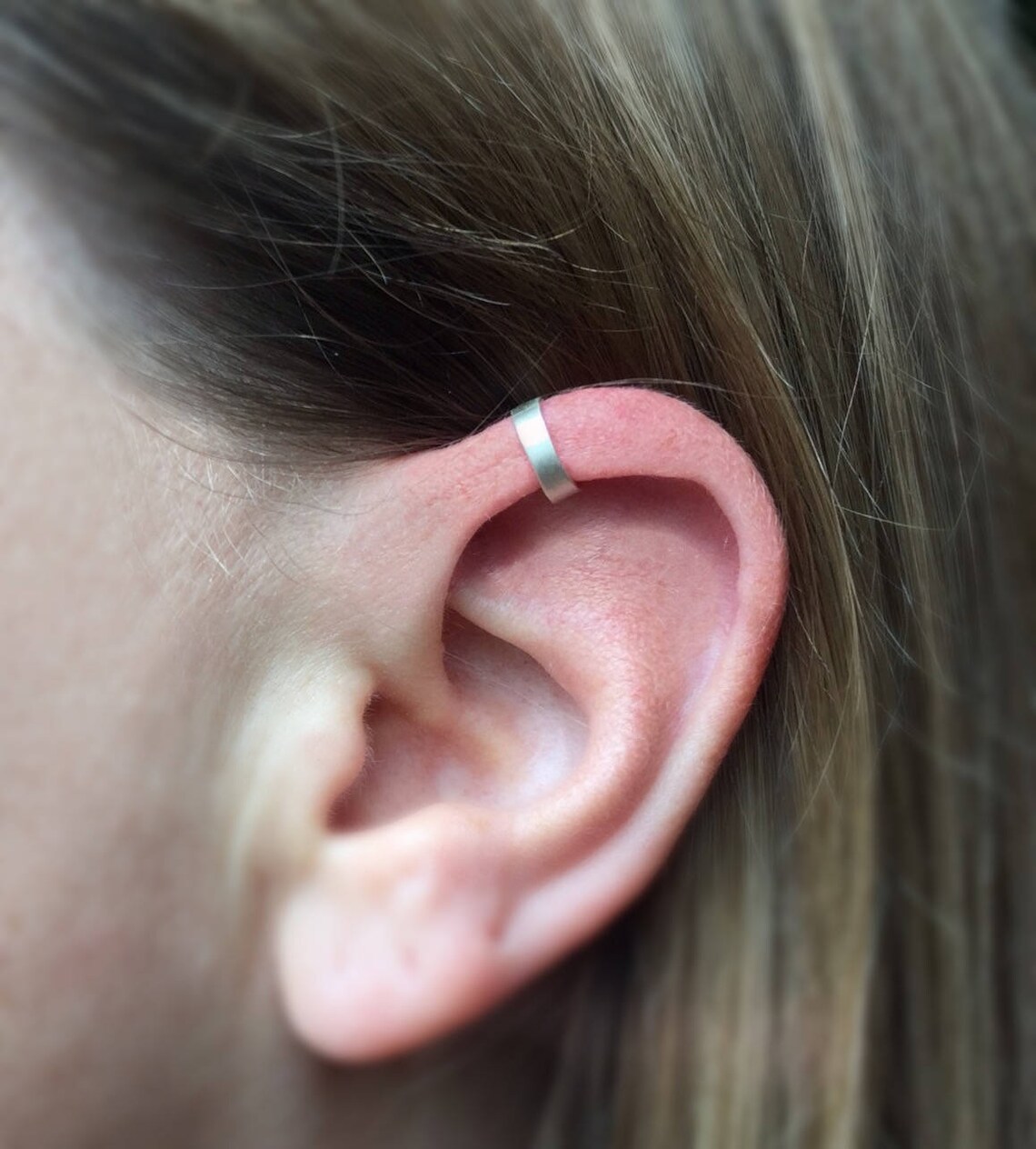 Sterling Silver Minimalist Ear Cuff Fake Helix Cartilage Earcuff No Piercing Plain Cuff Earrings ...