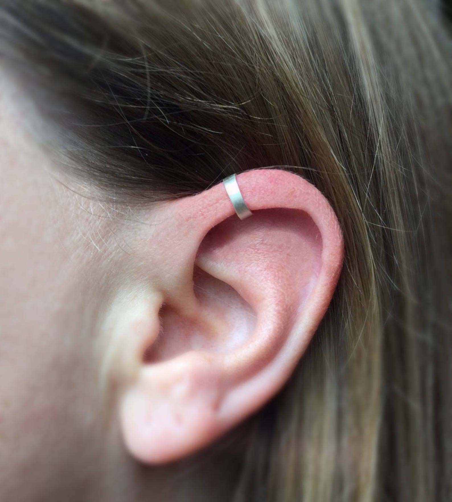 Sterling Silver Minimalist Ear Cuff Fake Helix Cartilage Earcuff No ...