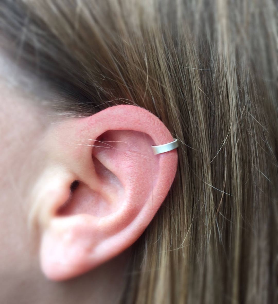 Sterling Silver Minimalist Ear Cuff Fake Helix Cartilage Earcuff No ...