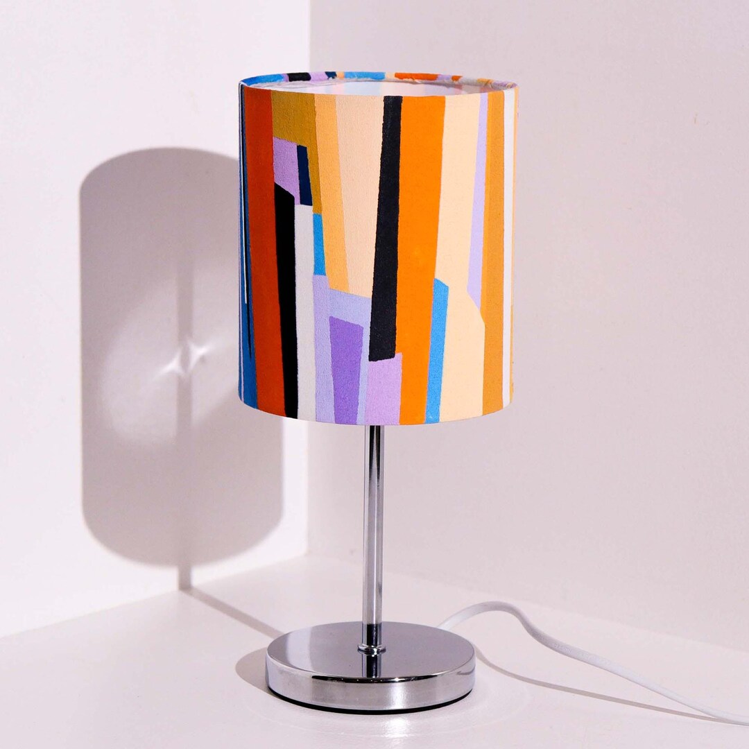 Modern Hand-painted Table Lamp Aesthetic Mood Decor Desk Light Hand ...