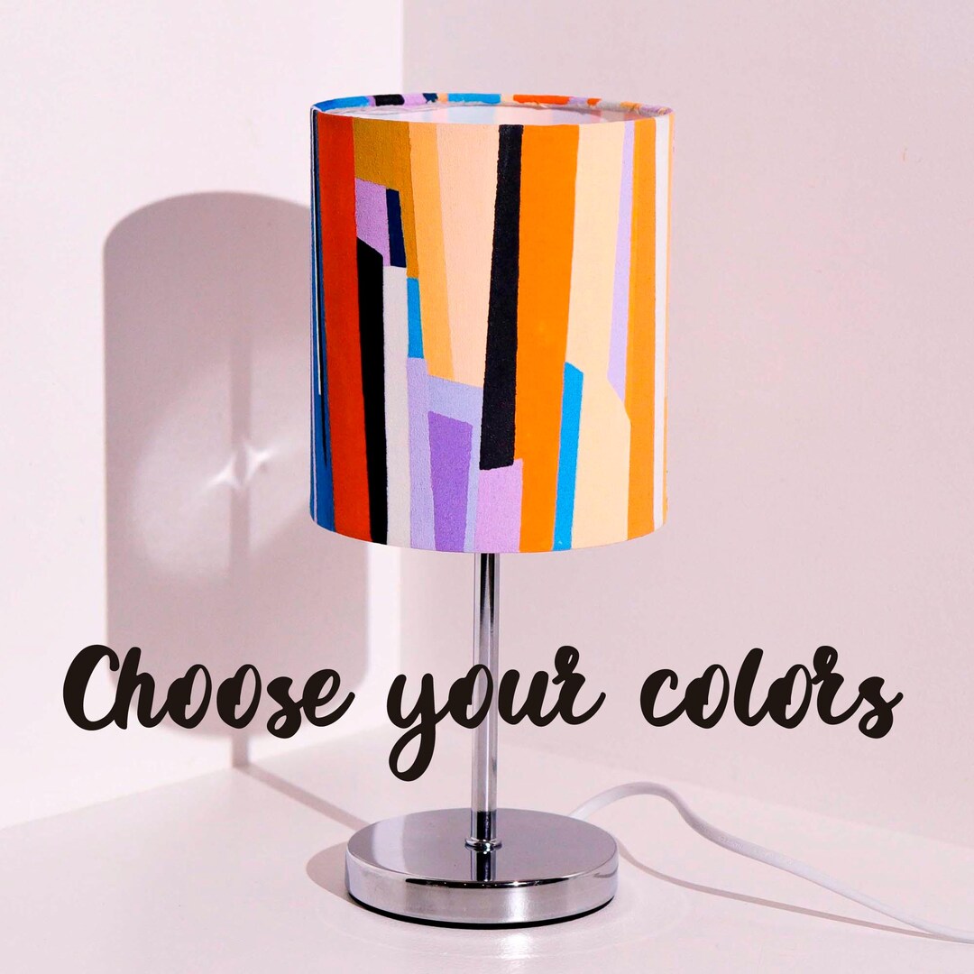 Personalized Table Lamp Set Your Colors Handmade, Unique, Colorful Lamp ...