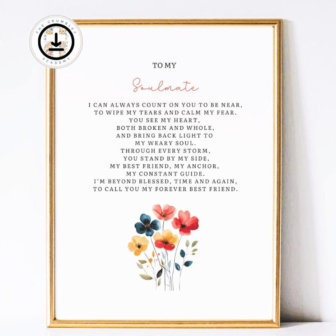 Best Friend Poem Wife Print Husband Digital Anniversary Download ...