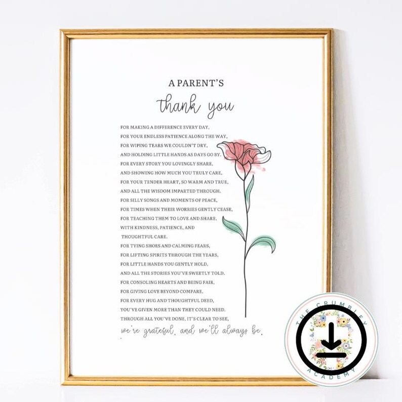 Teacher Appreciation Print | Thank You Gift for Educators (digital ...