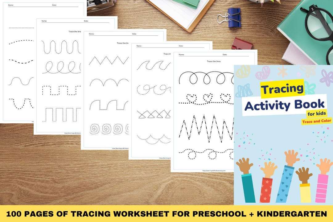 100 PAGES Tracing Sheets for Kids,tracing Workbook for Preschool and ...