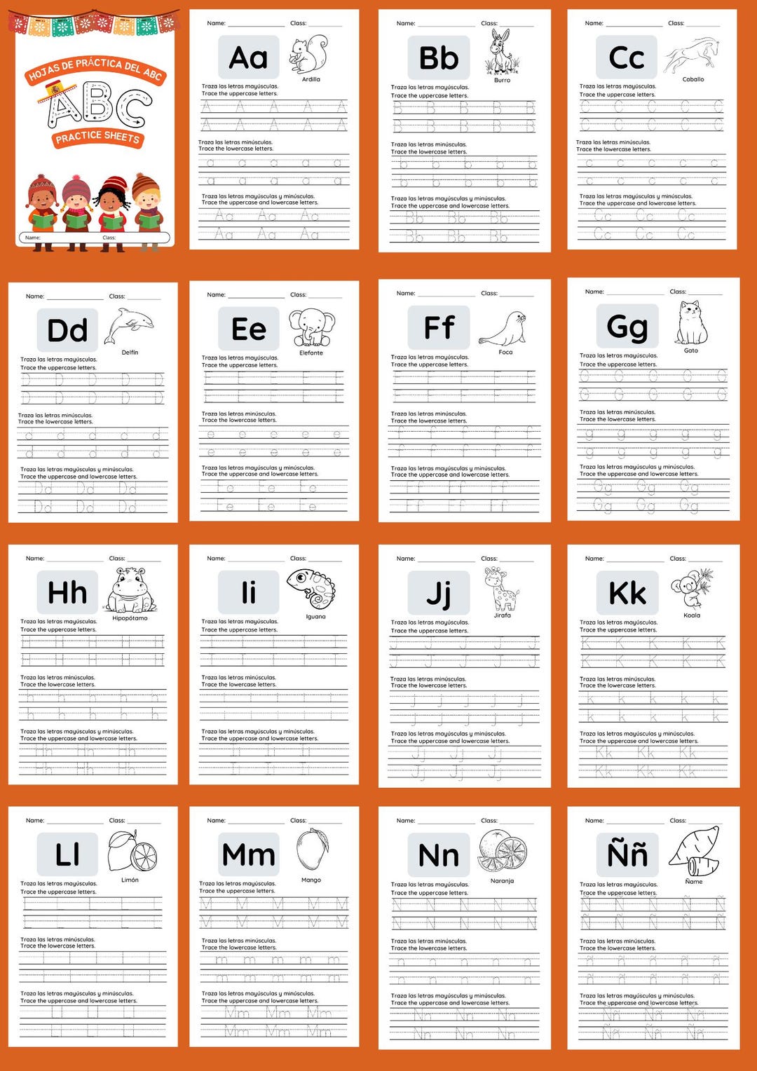 Spanish Alphabet & Numbers Worksheet,spanish Learning for Kids,alphabet ...