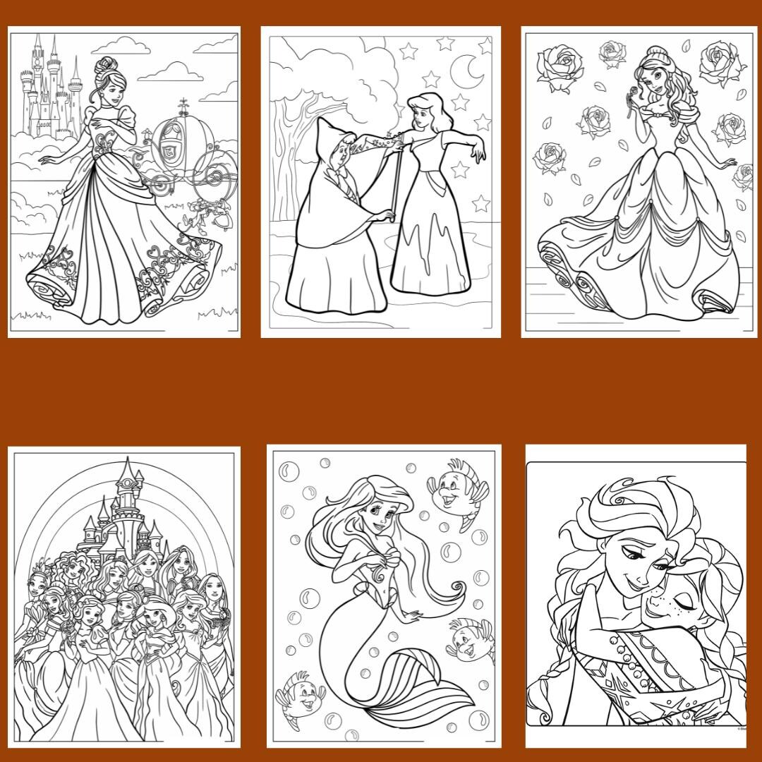 49 Pages Printable Princess Coloring Book for Kids Fun Activity for ...