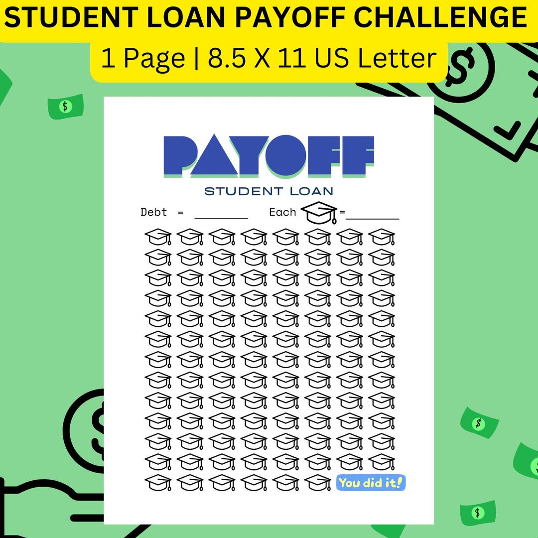Student Loan Debt Tracker Printable | Digital Debt Payoff Planner ...