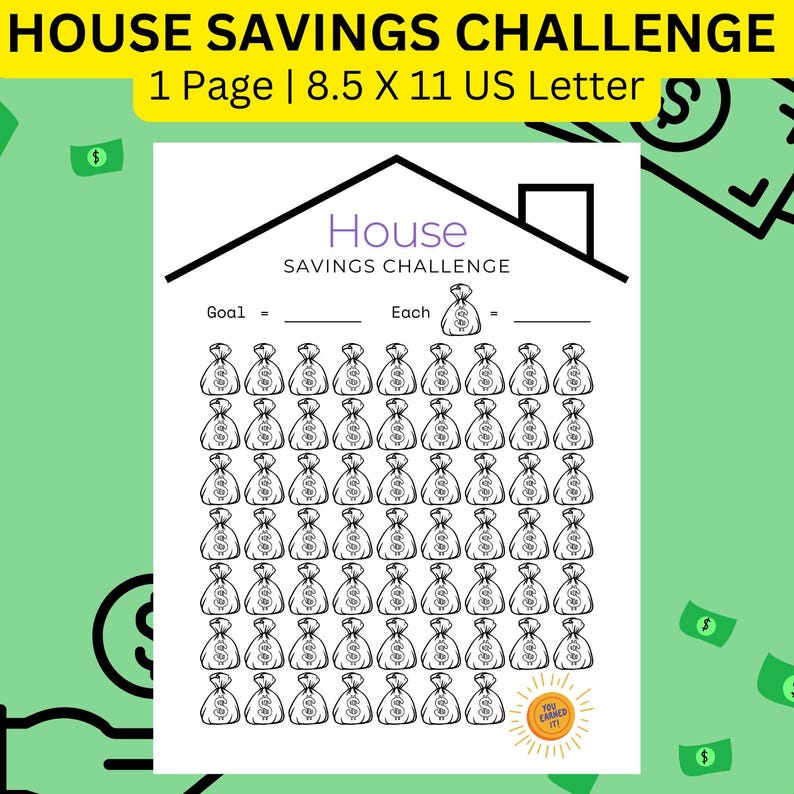 Home Savings Tracker Printable - Budget Planner & Savings Goal ...