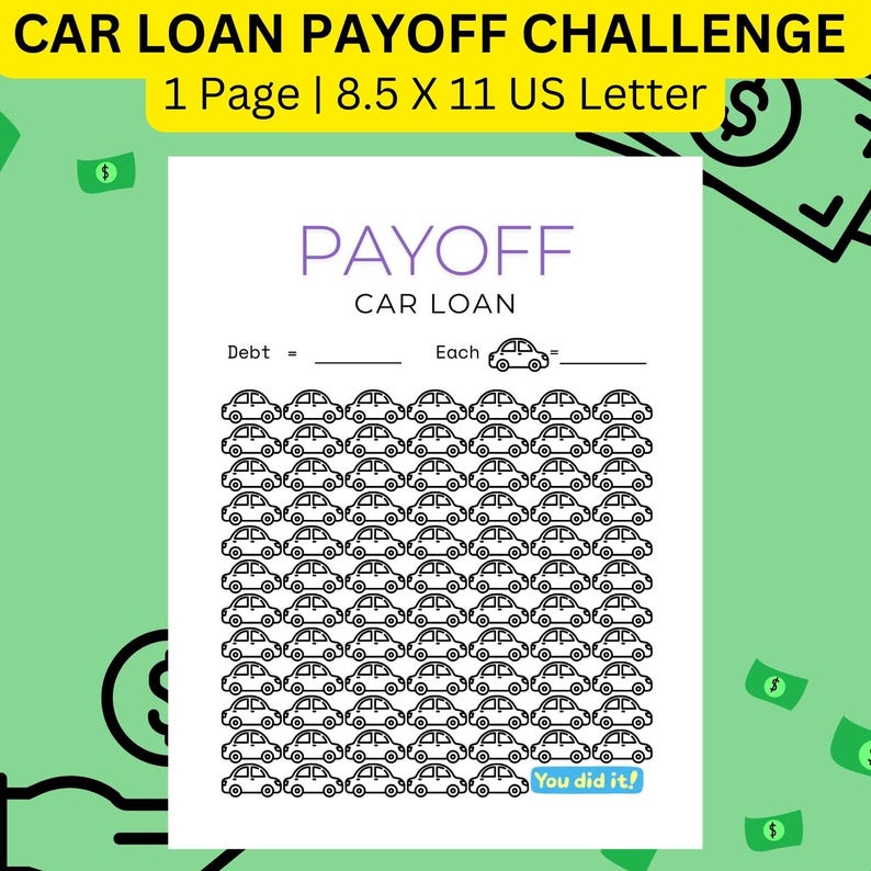 Car Loan Payment Tracker Printable | Debt Payoff Planner Digital ...