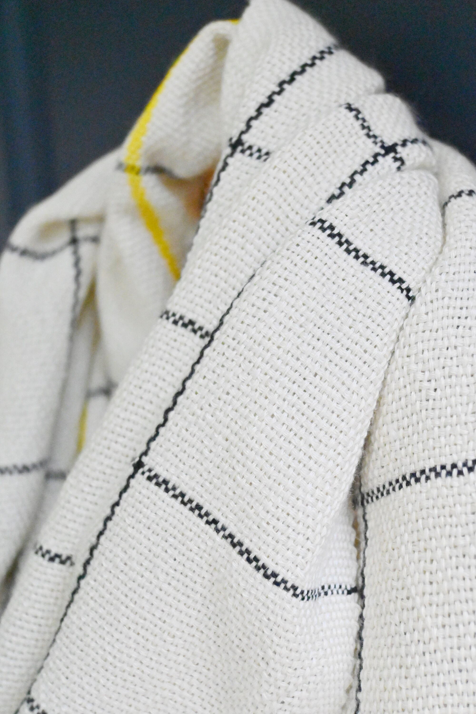 White Cashmere Silk Scarf Black Window Pane Pattern With More - Etsy