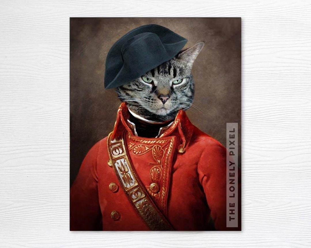 Napoleon Cat Photo Portrait Print - 5x7 16x20 24x32 - General Leonard J ...