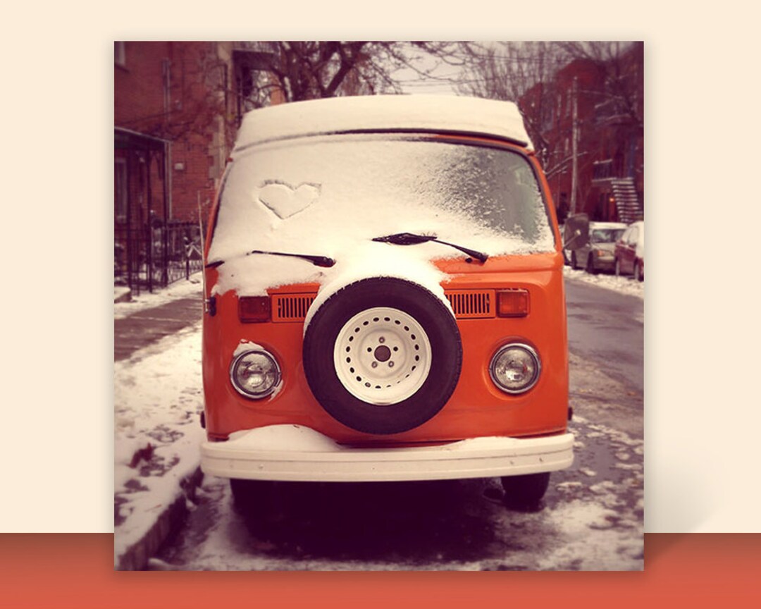 Orange VW Van Photo Art Volkswagen Bus Vintage Microbus - Etsy