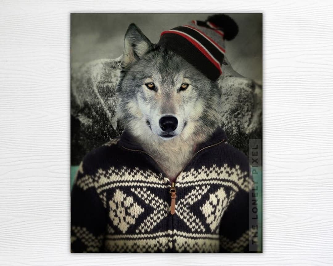 Wolf Photo Print - Animals Canada - Cowichan Sweater - 5x7 8x10 11x14 ...