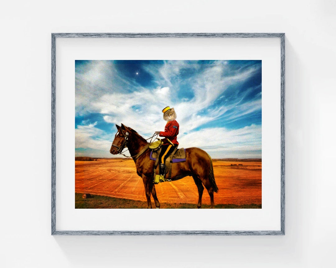 Mountie Cat on Horse Portrait Photo - Sergeant Major Bannock - Etsy