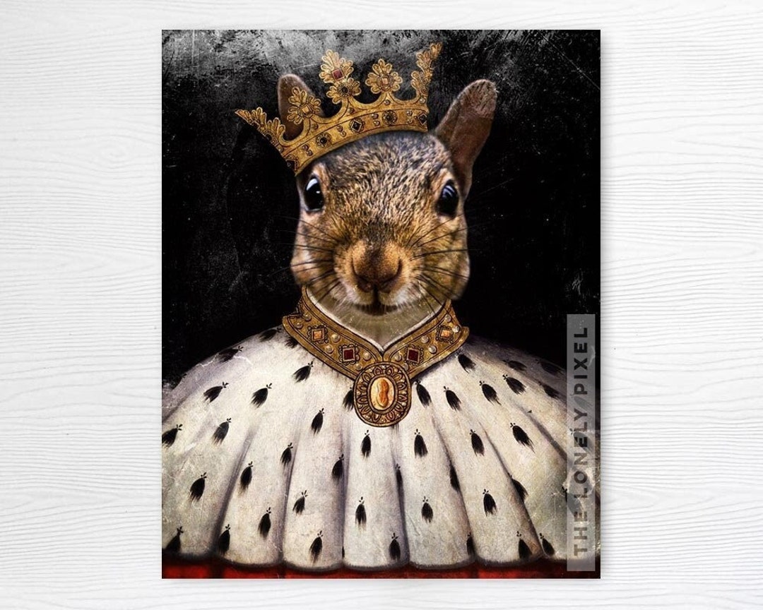 King Squirrel Photo Print - 5x7 8x10 12x18 16x20 24x32 Poster Art - Lord Peanut - Etsy
