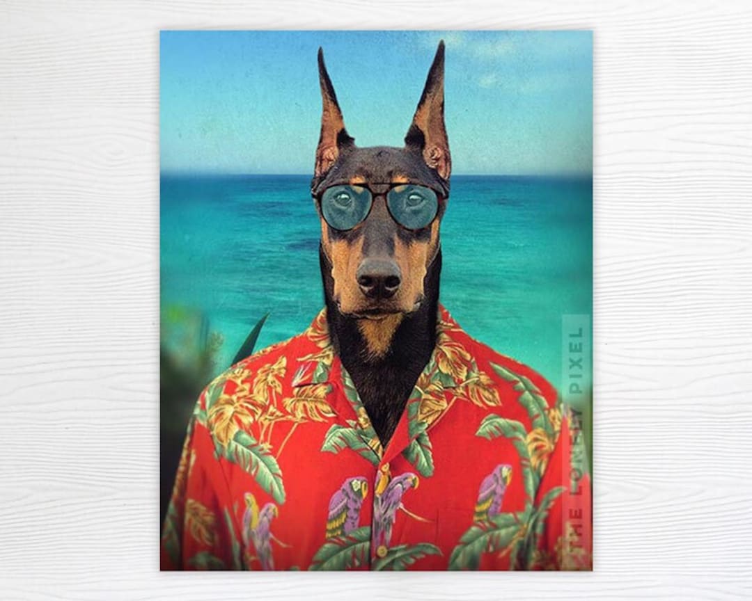Doberman Dog Photography Art - Magnum PI - Hawaiian Shirt - "dobernum ...