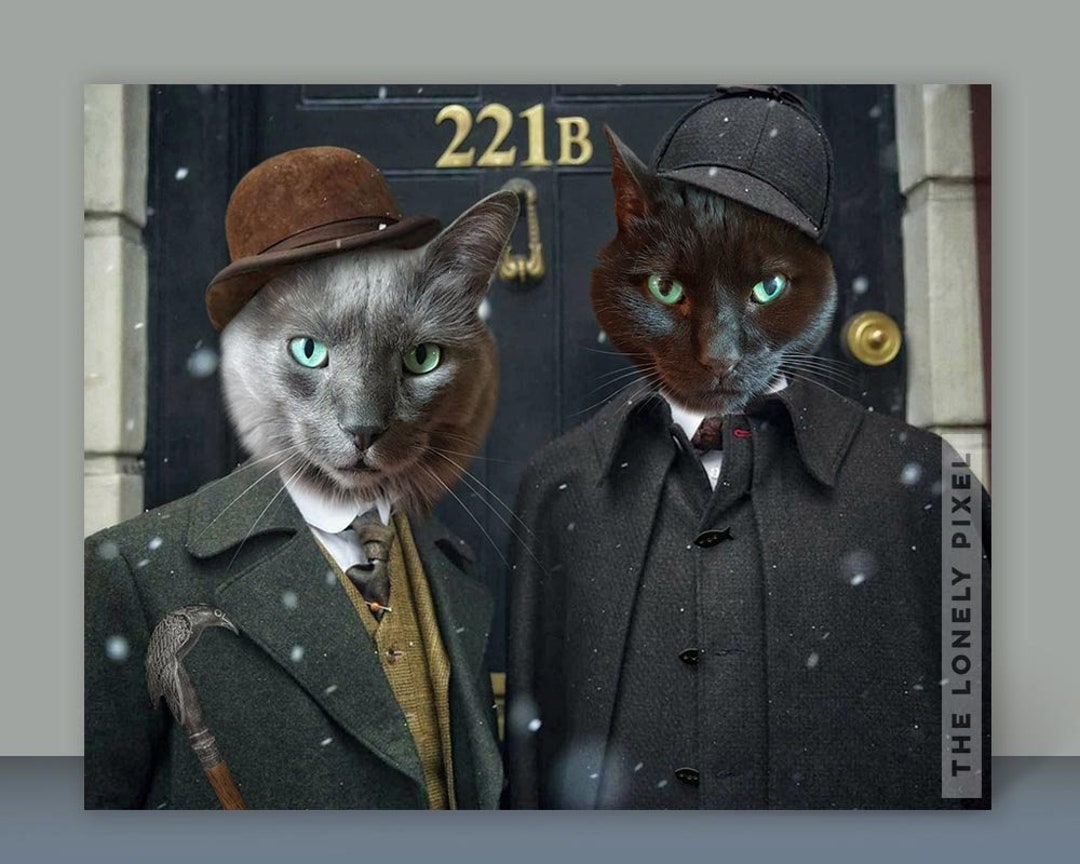 Sherlock Holmes Cats Photo Print Art 221b Baker Street - Etsy