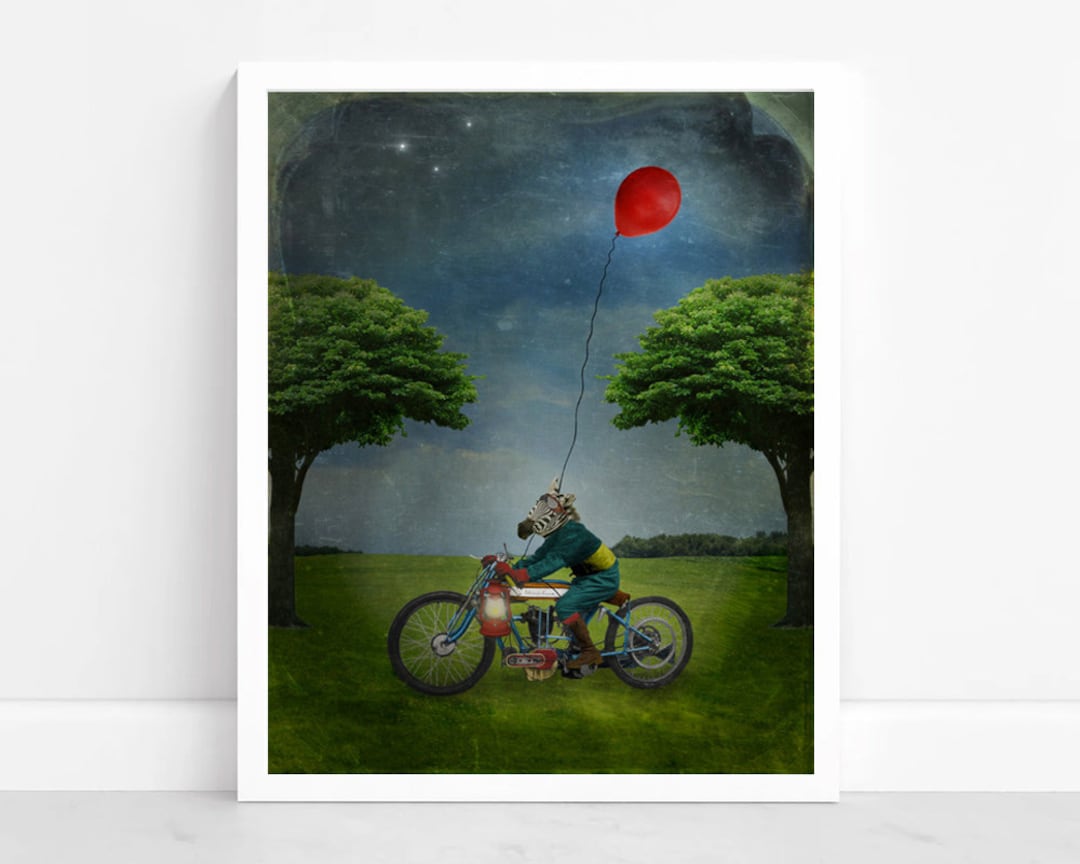 Motorbike Zebra Photo Print - Bike Animal Birthday - 5x7 8x10 ...