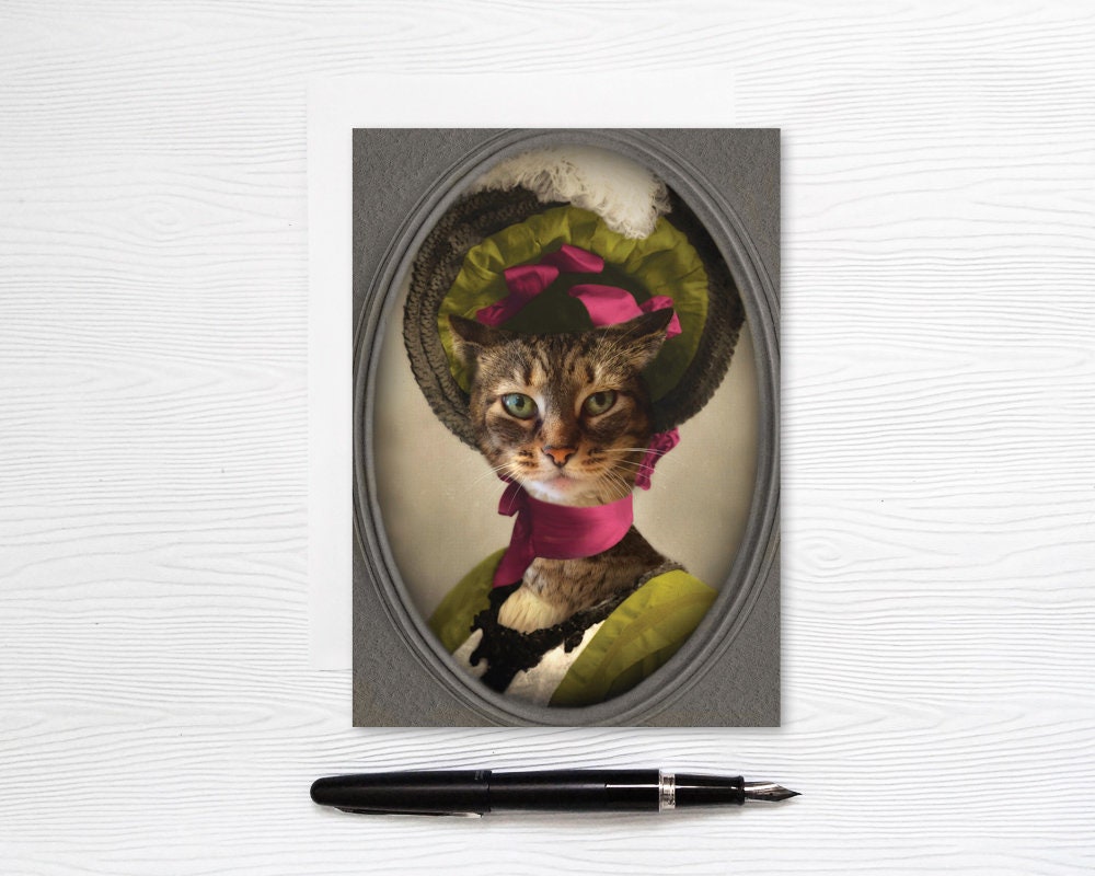 Greeting Card - Southern Belle Cat - Blank 5x7 Stationery - Lady Annie ...