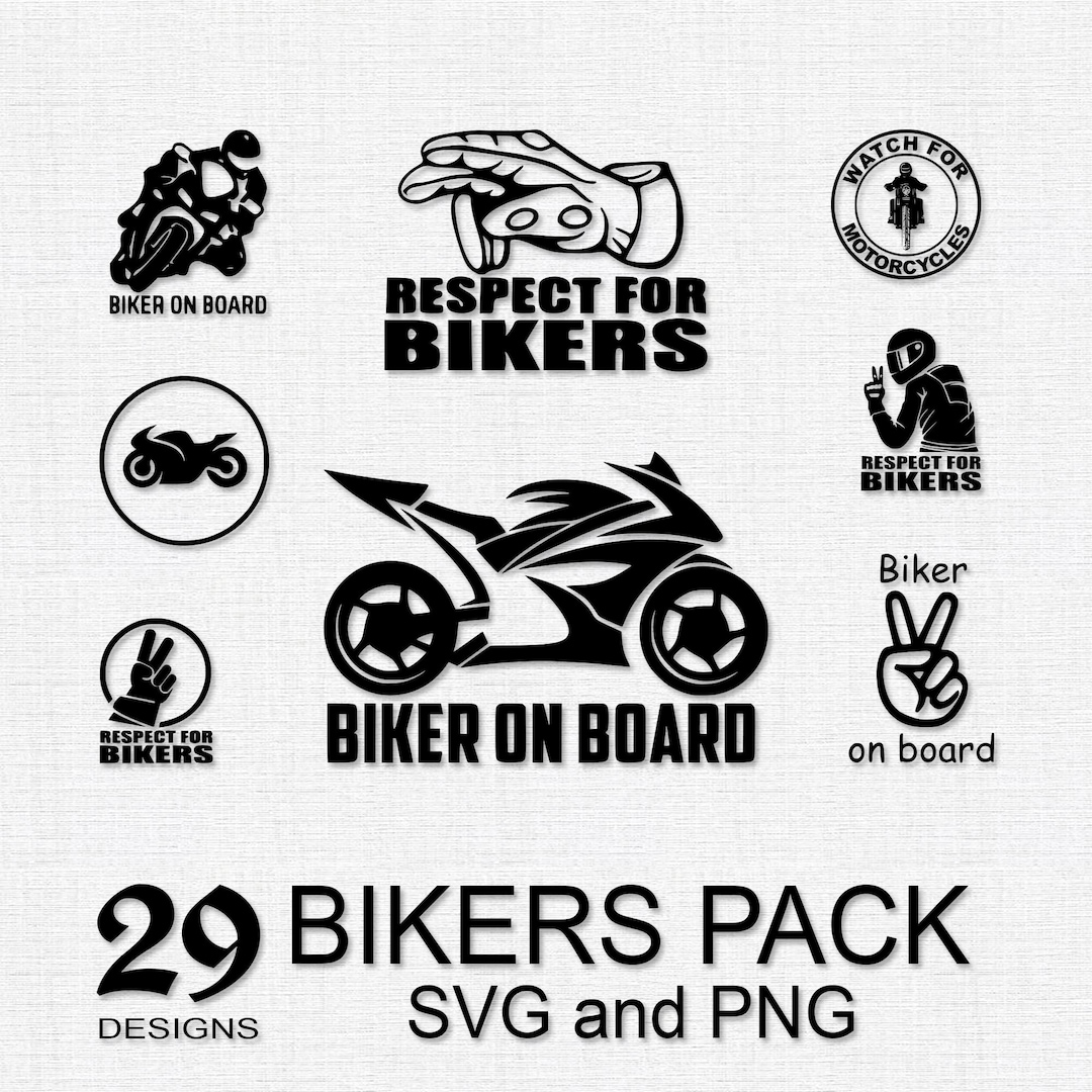 Respect for Bikers SVG PNG Design Bundle Cricuit Design Pack Moto Rider ...