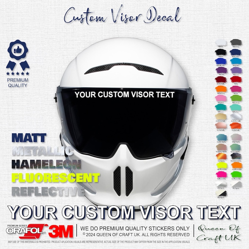Custom Helmet Visor Decals - Etsy