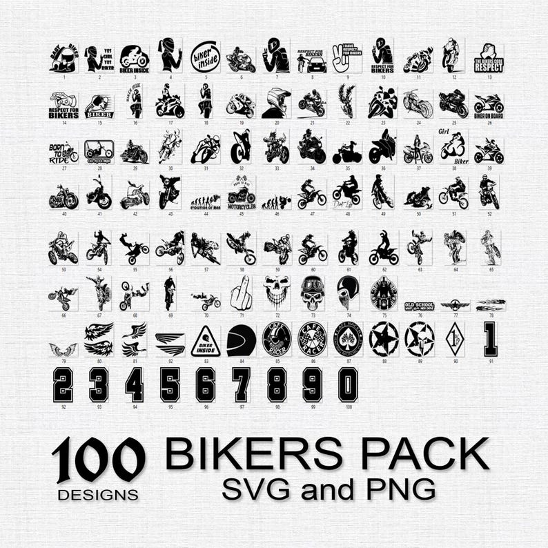 Respect for Bikers SVG PNG Design Bundle Cricuit Design Pack Moto Rider ...