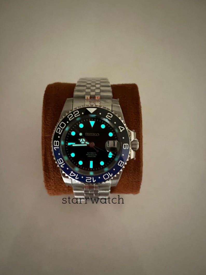 Custom Seiko Batman Batgirl GMT Mod 40MM Diver Watch NH34 Automatic ...