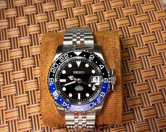 Custom Seiko Batman Batgirl GMT Mod 40MM Diver Watch - NH34 Automatic ...