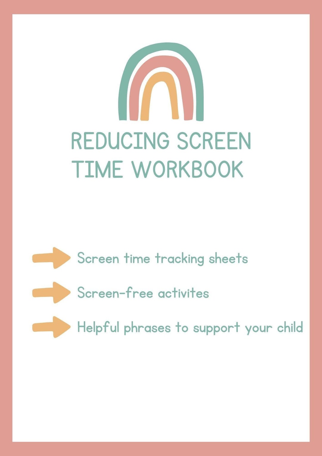 Reducing Screen Time Workbook and Tracker for Kids Printable and Fun ...