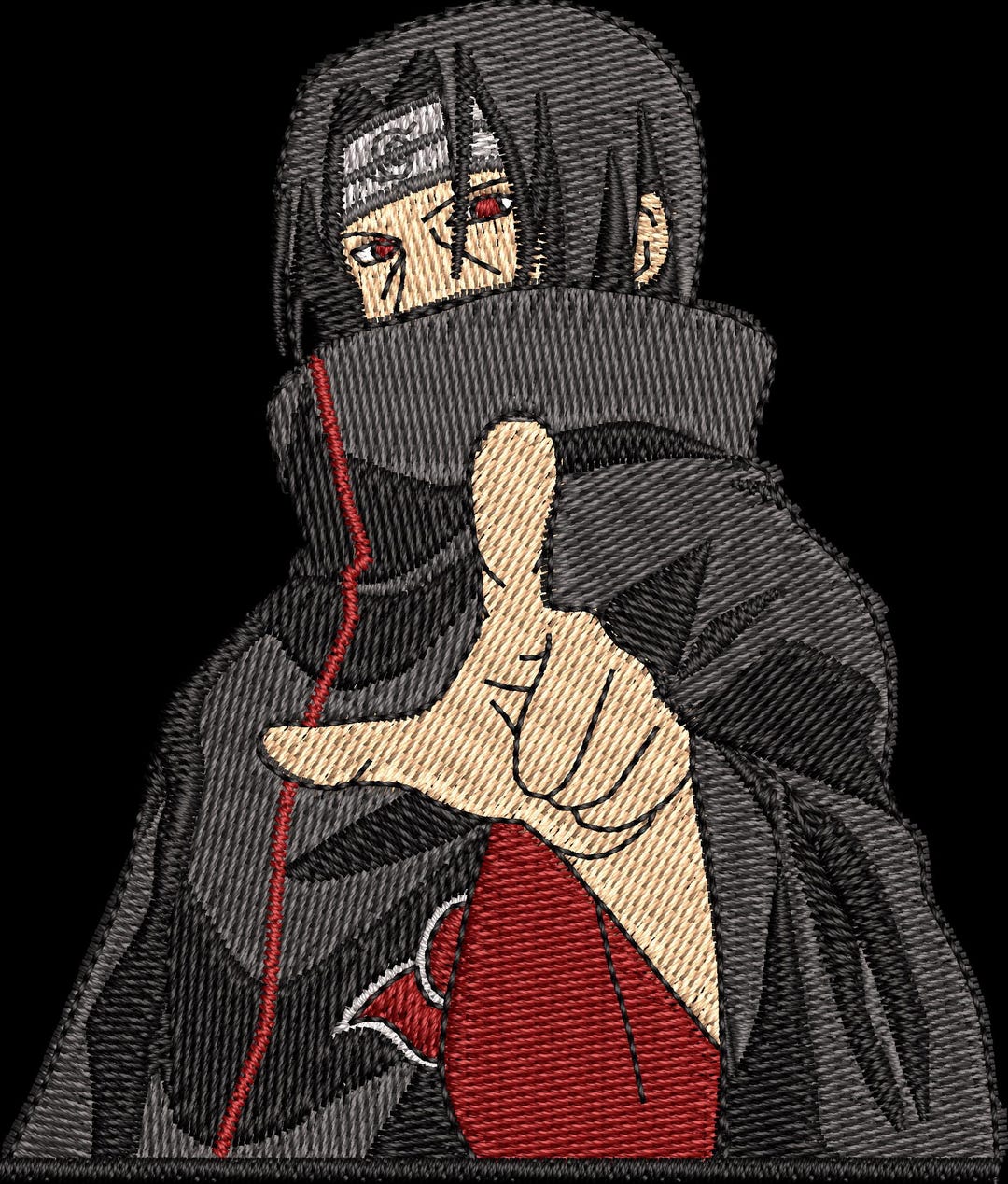 Anime Embroidery Design, Naruto Embroidery Design, İtachi, Machine ...
