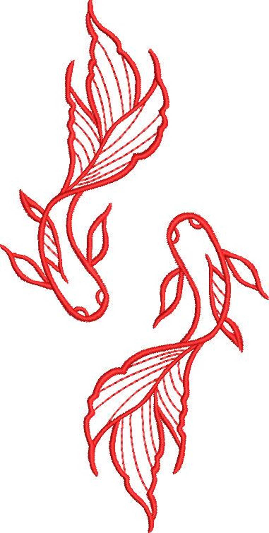 Koi Fish Machine Embroidery Design 2 SIZES Japanese Art, Fishing ...