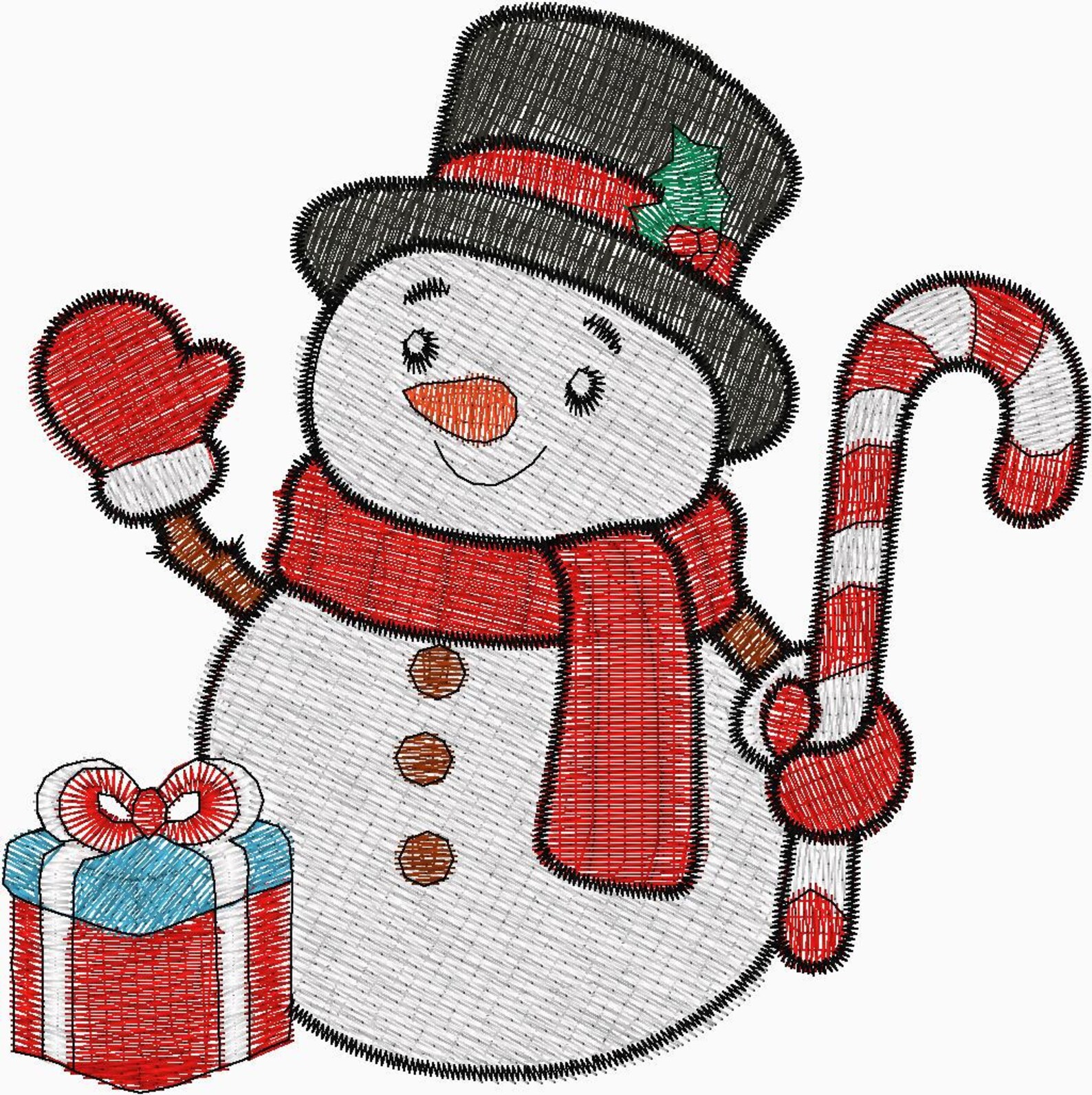 Snowman Embroidery Design, Christmas Embroidery File, 2 Sizes, Instant ...
