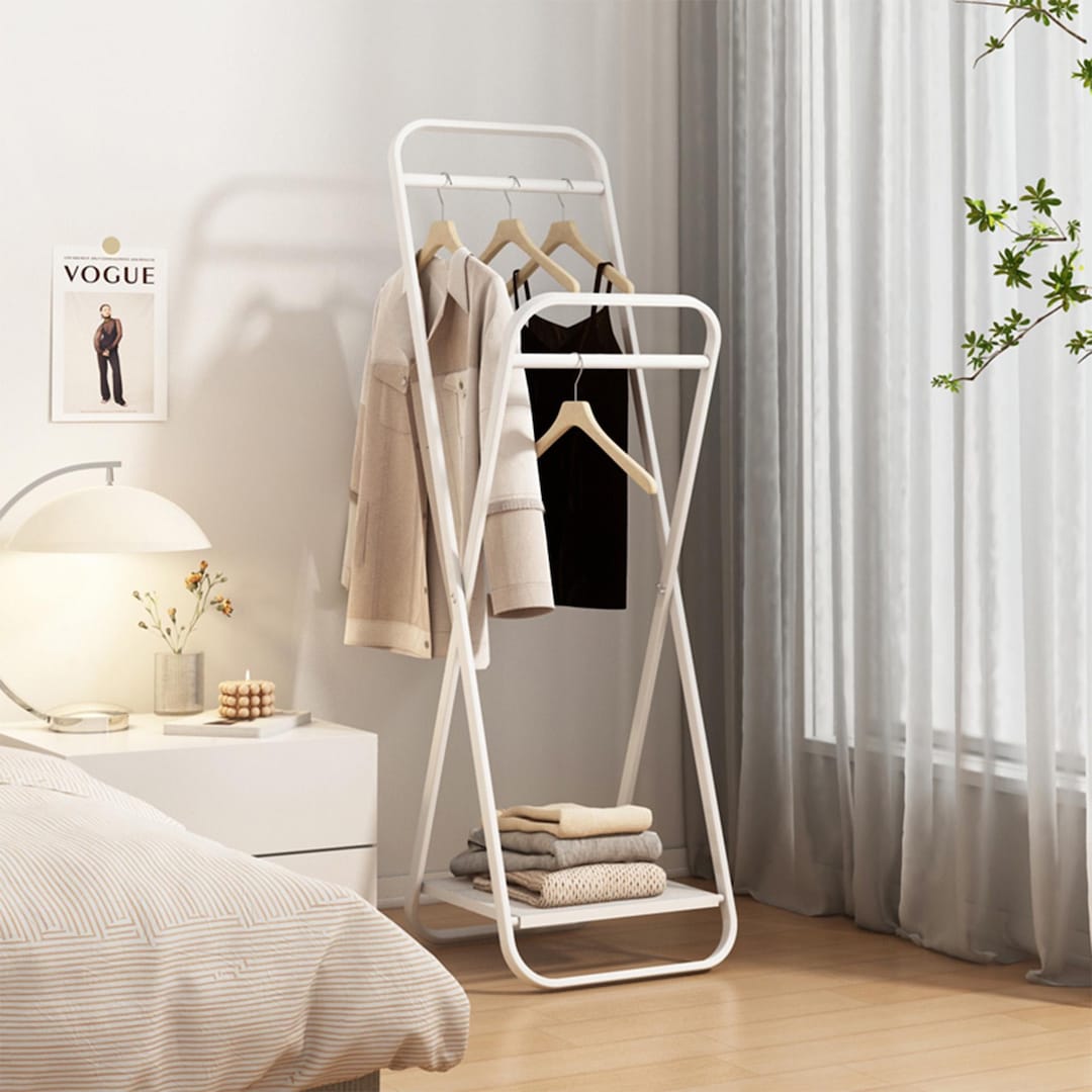 Colton Collapsible Garment Rack, Clothes Rack, Mudroom Storage, Garment ...