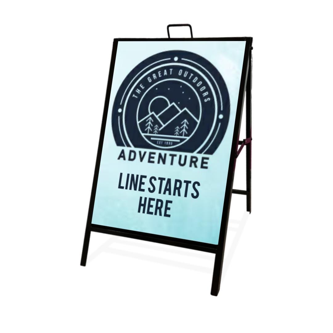 Black Double Sided Metal A-frame Sidewalk Sign Holder 22x28 – Portable ...