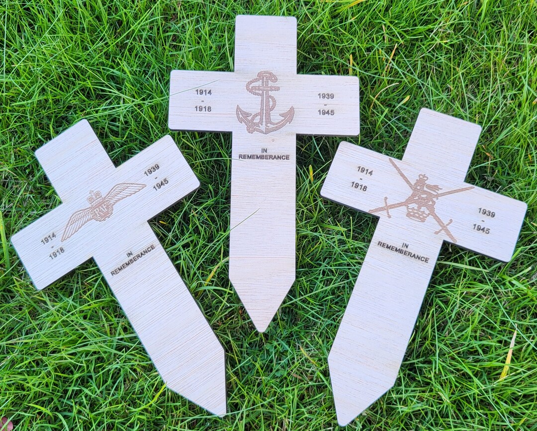 Laser Cut Plywood Remembrance Cross: Military Service Memorial Army ...