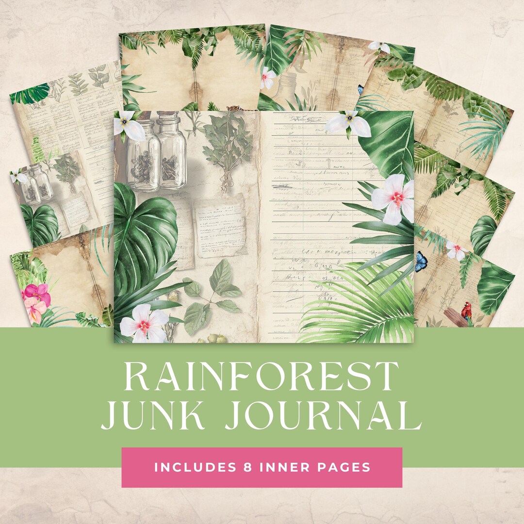 Botanical Rainforest Paper Journal Kit and Folio - Vintage Jungle ...