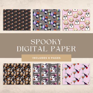 Cute Halloween Digital Paper - Spooky Seamless Patterns - Perfect for ...
