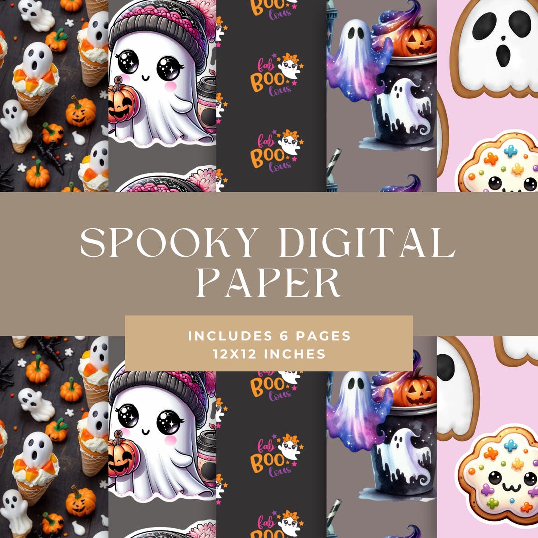 Cute Halloween Digital Paper - Spooky Seamless Patterns - Perfect for ...
