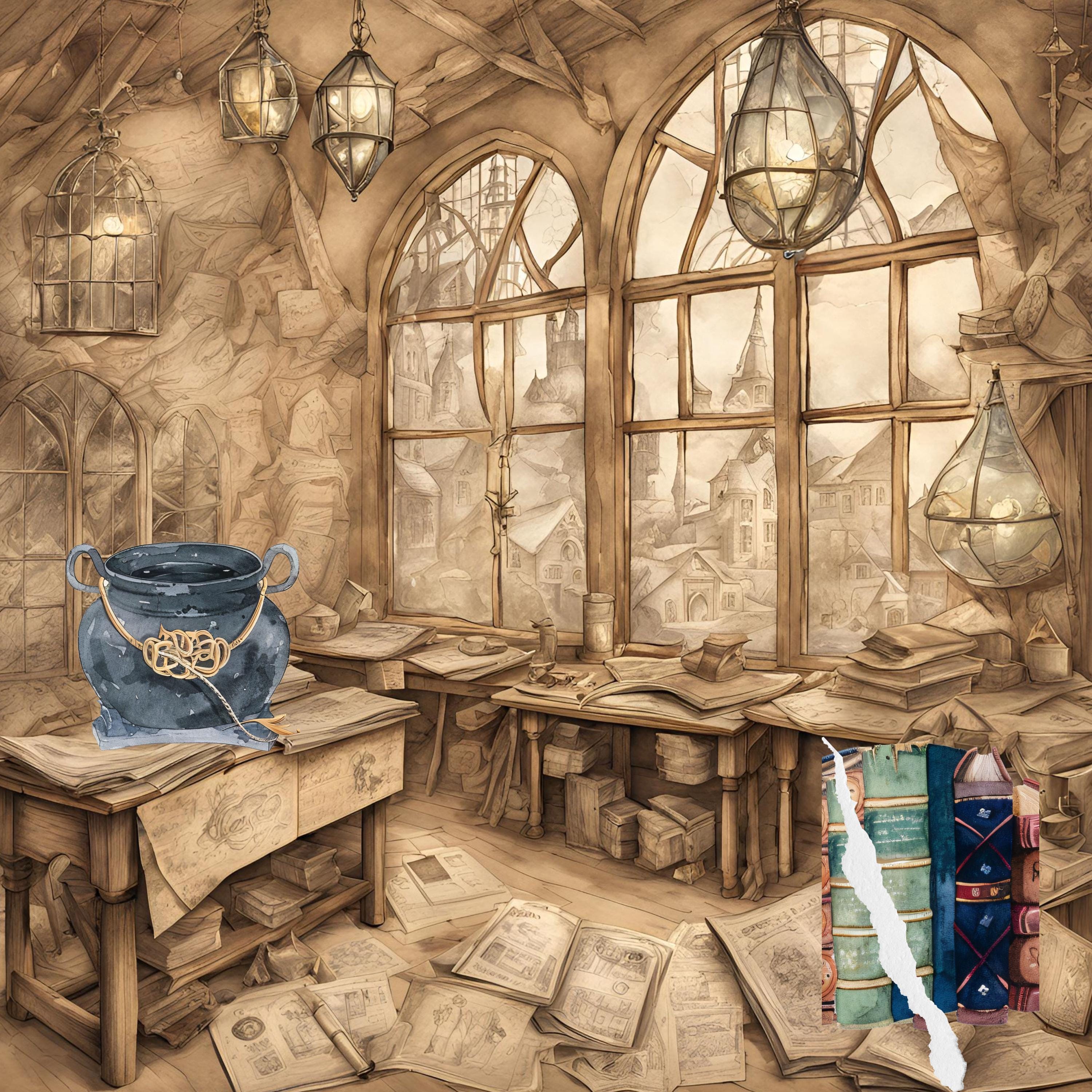 Magical Wizarding School Digital Paper - Seamless Pattern - Scrapbook ...
