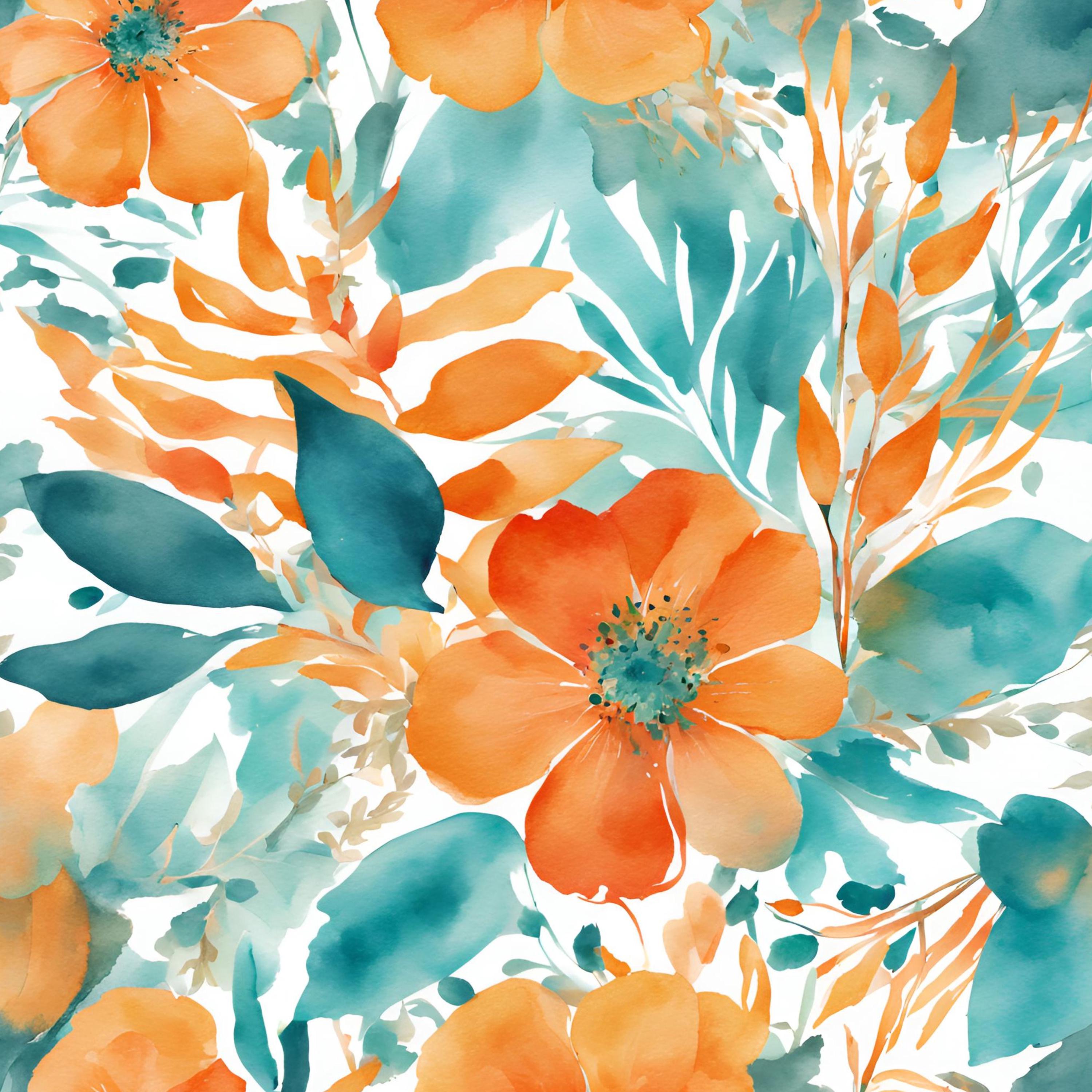 Orange and Teal Digital Paper Pack - Printable Scrapbooking - Instant ...