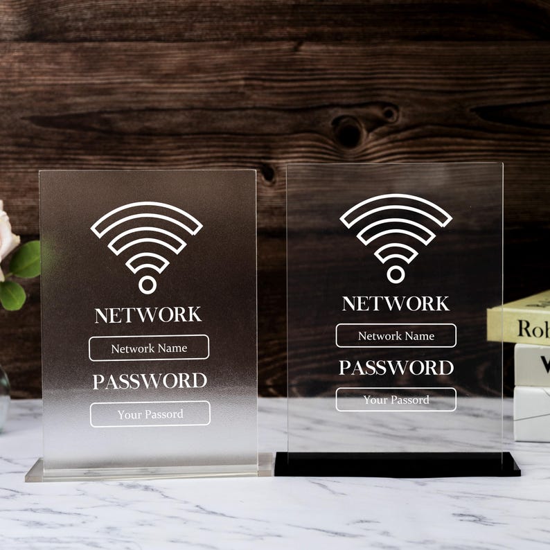 Wifi Sign, Wifi Password Sign, Wifi Acrylic Sign, Table Sign for Home ...