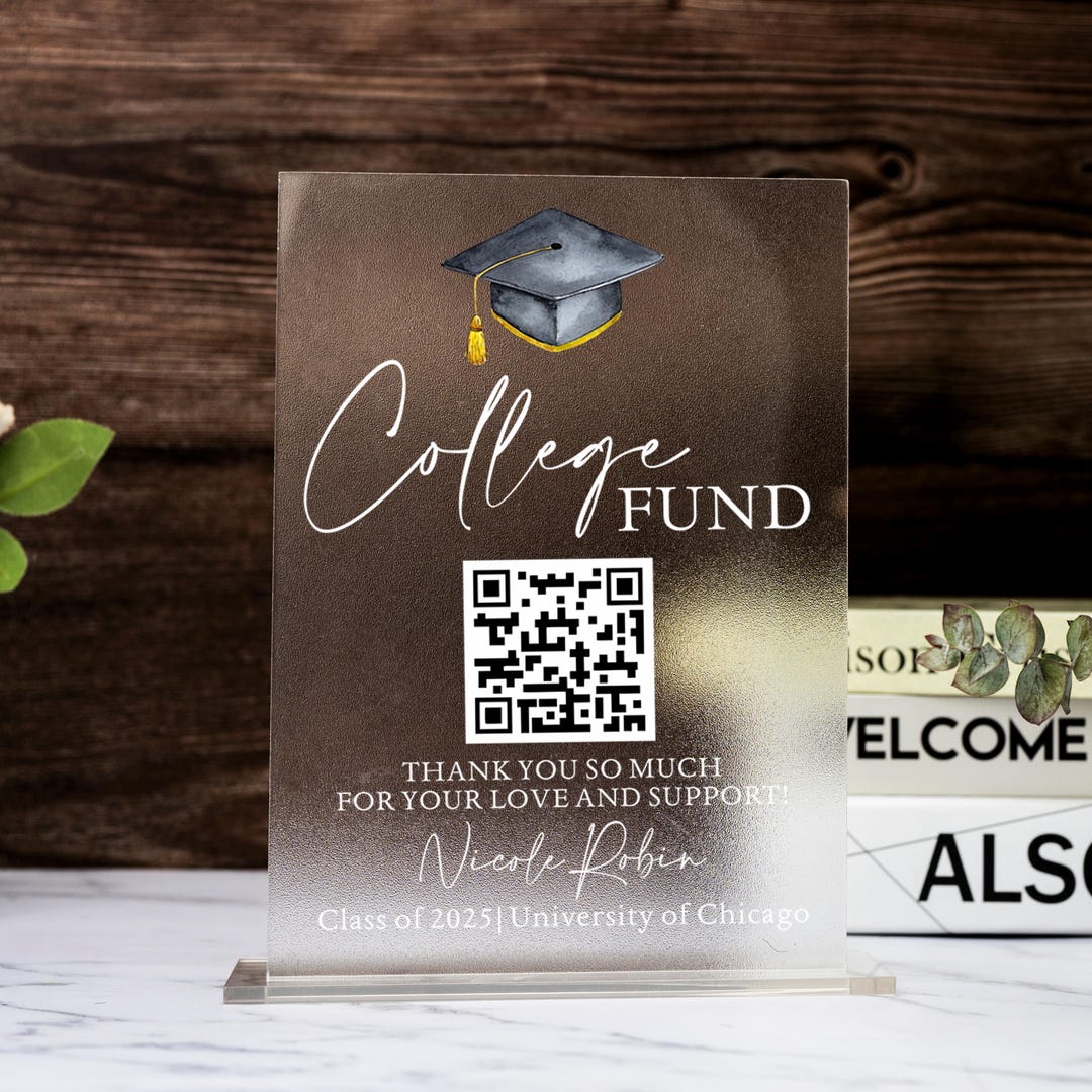 College Fund QR Code Sign/venmo QR Code Sign/modern Graduation Party ...