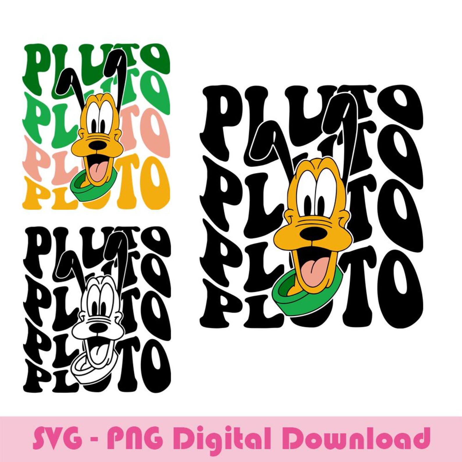 Pluto Wavy Svg Png, Family Vacation With Pluto Svg Png, Dog Shirt Svg Png, Pluto Trip Svg ...