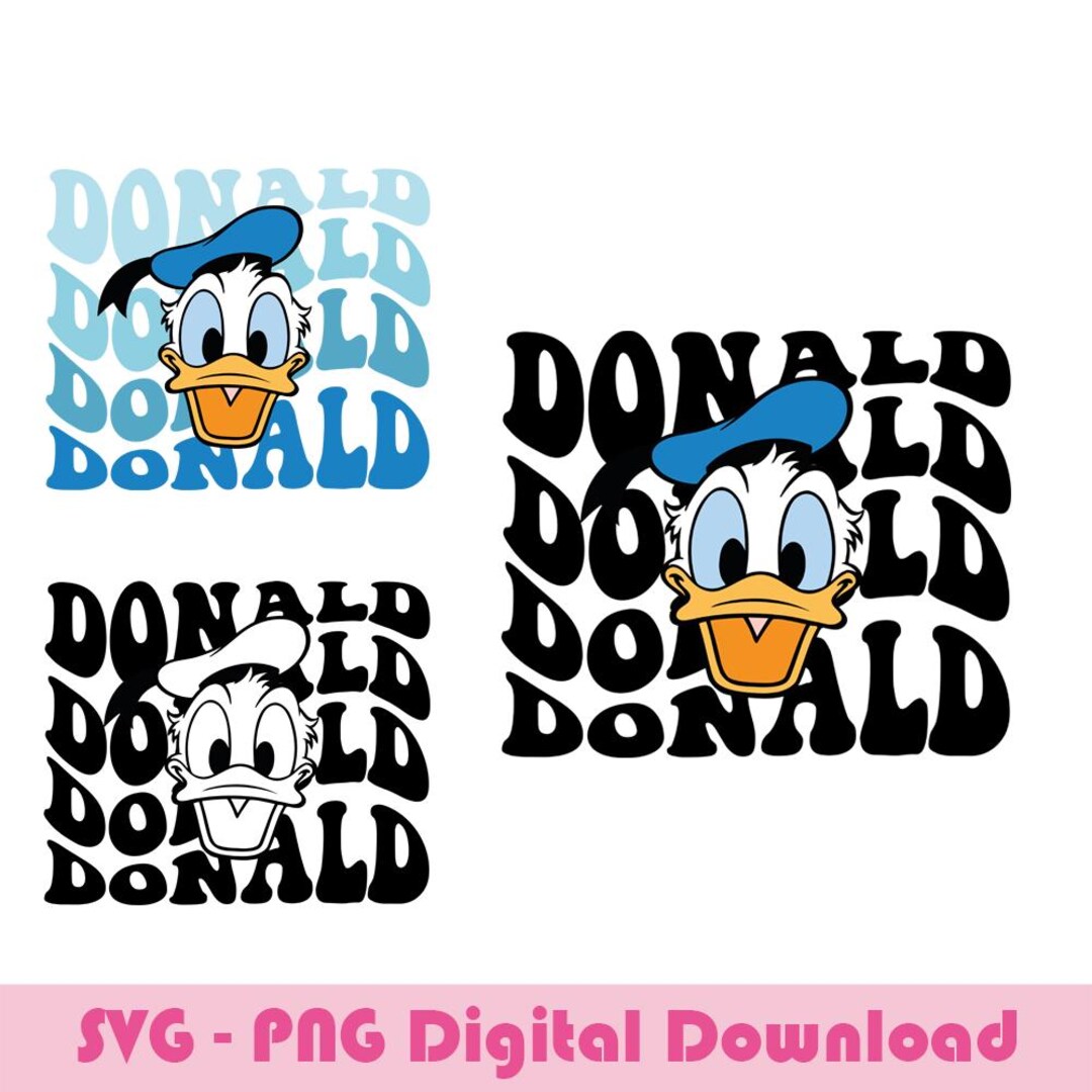 Wavy Donald Duckk Svg Png Cricut, Retro Bundle Donald Duck Trip Svg Png ...