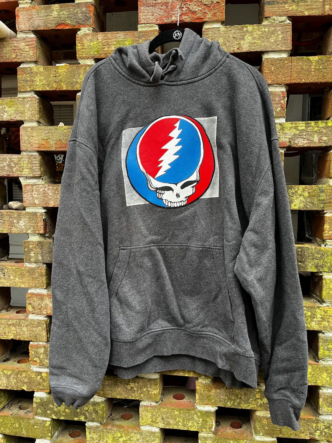 2x Handmade Stealie Applique Hand Painted, Upcycled Pullover Hoodie ...
